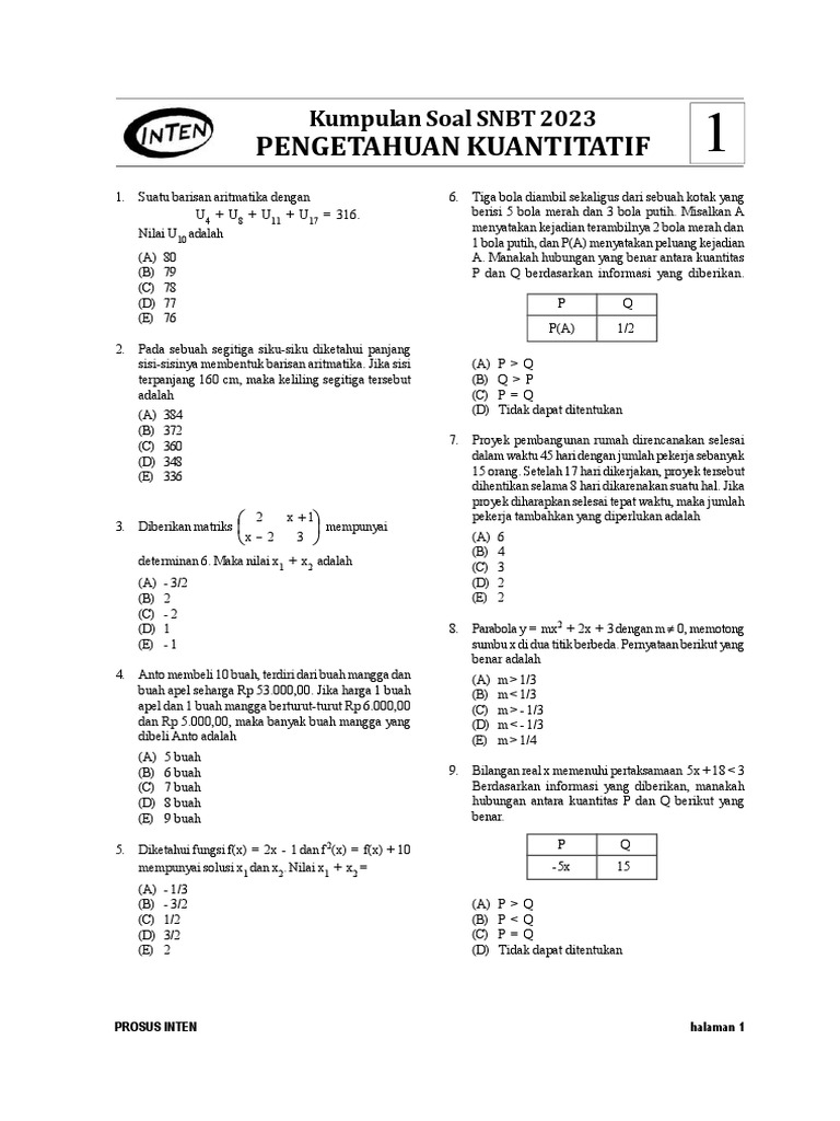 Soal Snbt 2023 Gelombang 1 | PDF