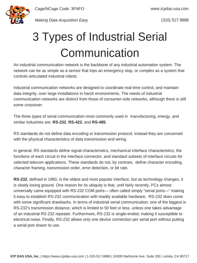 3 Types of Industrial Serial Communication | PDF | Computer Network ...