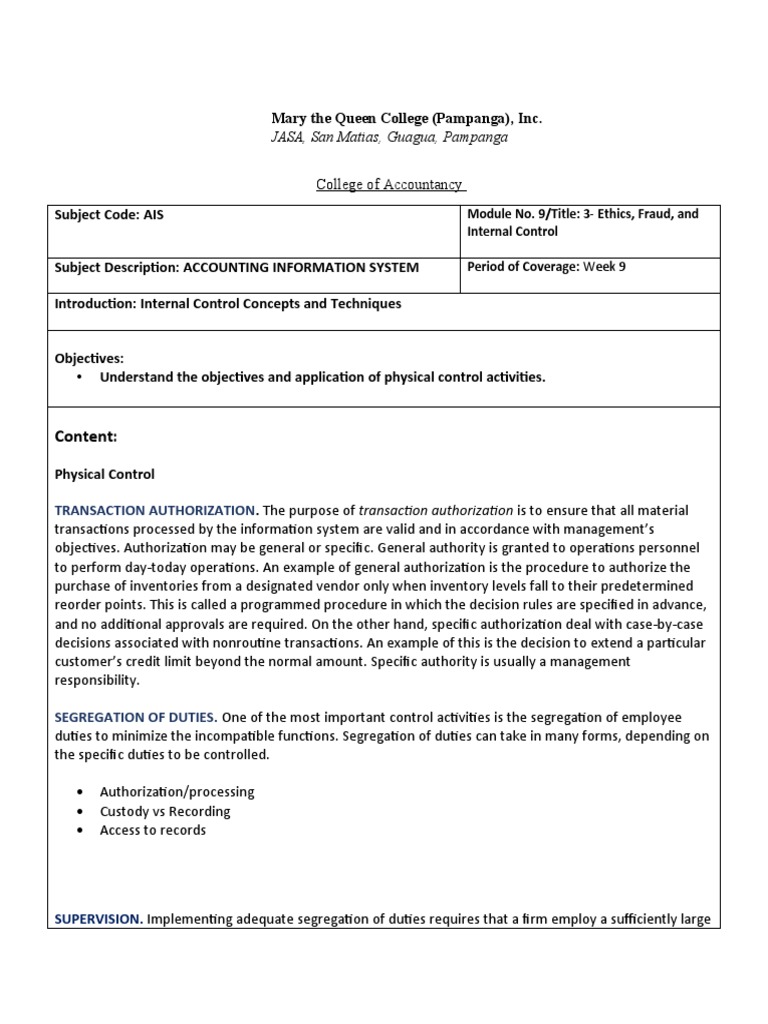 Ais Module 9 1 Pdf Audit Financial Audit