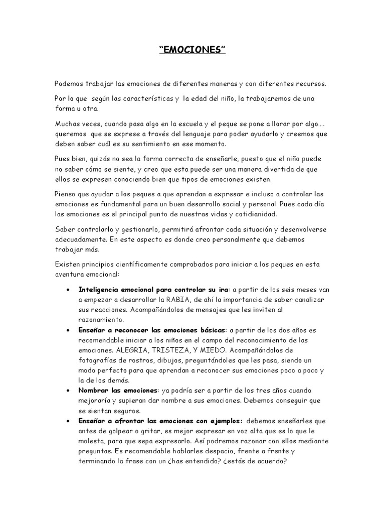 Tema Emociones Pdf Las Emociones Cognición