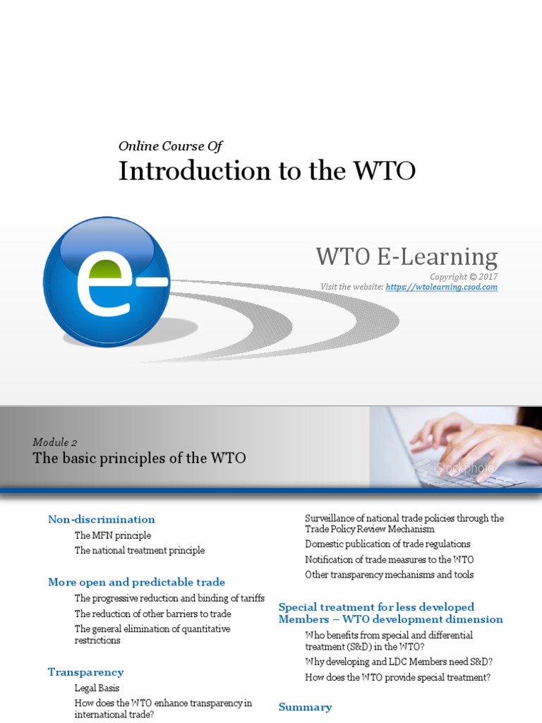 Basic Principles WTO M2 | PDF | Most Favoured Nation | Market Access