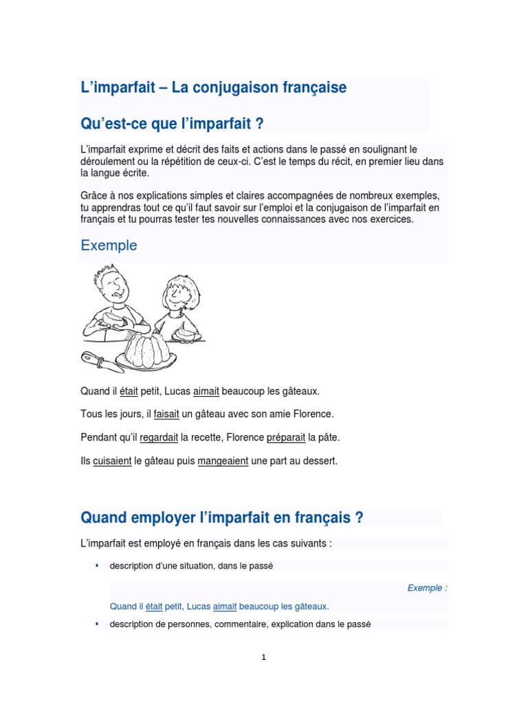 Comprendre l'imparfait en français | PDF | Verbe | Conjugaison