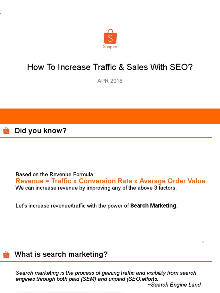 How To Increase Traffic & Sales With SEO - (EN) | PDF | Search Engine ...