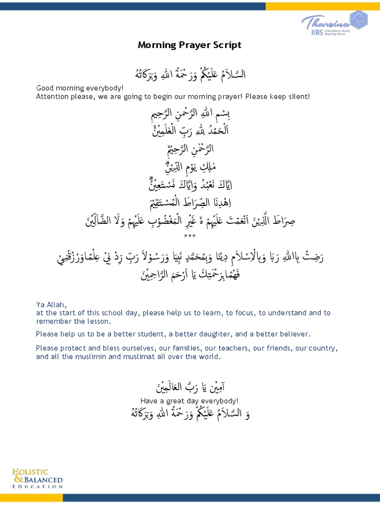Morning Prayer Script | PDF | Prayer
