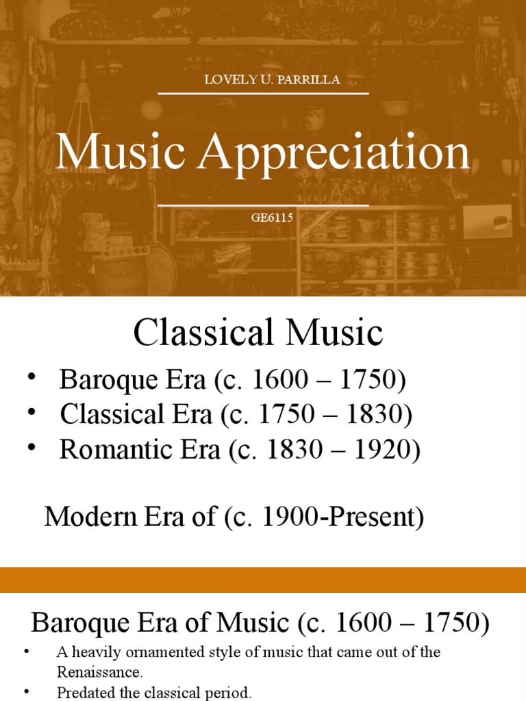 Lesson 3 Music Appreciation | PDF | Classical Period (Music) | Johann ...
