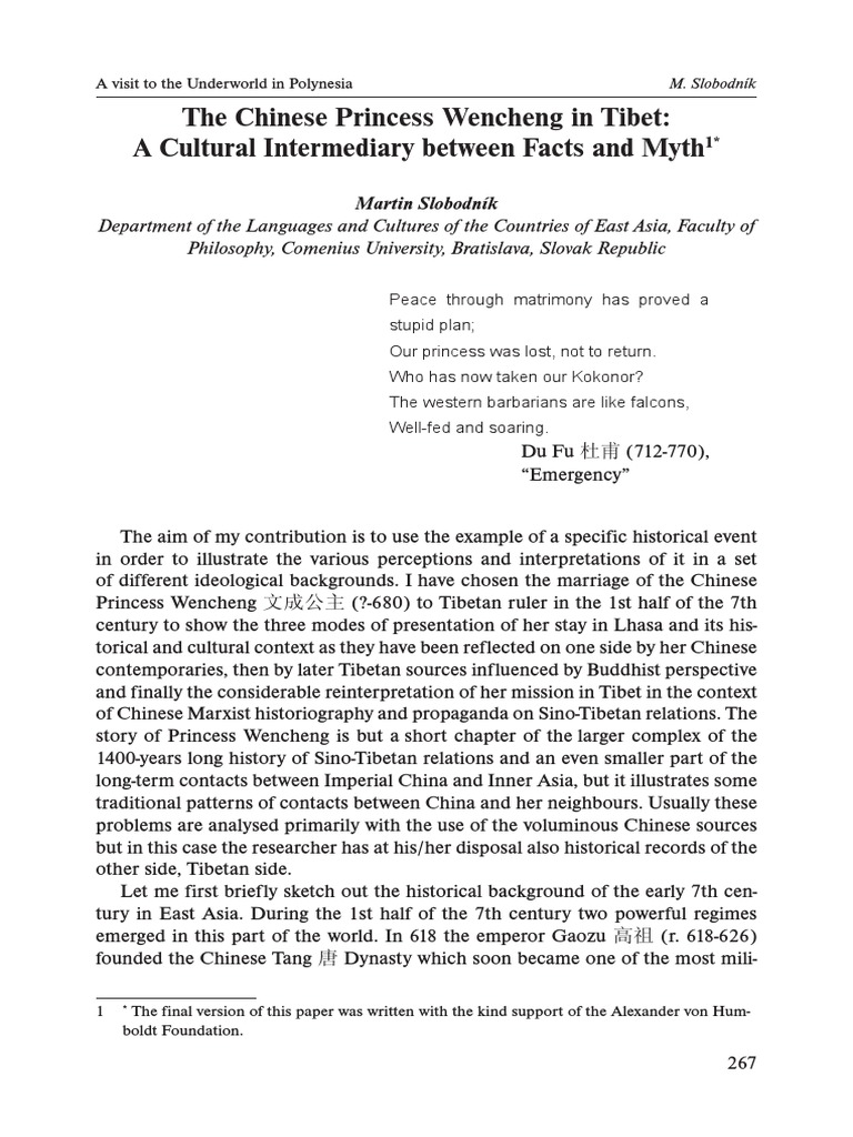 The Chinese Princess Wencheng in Tibet | PDF | Tibetan Buddhism | Tang Dynasty