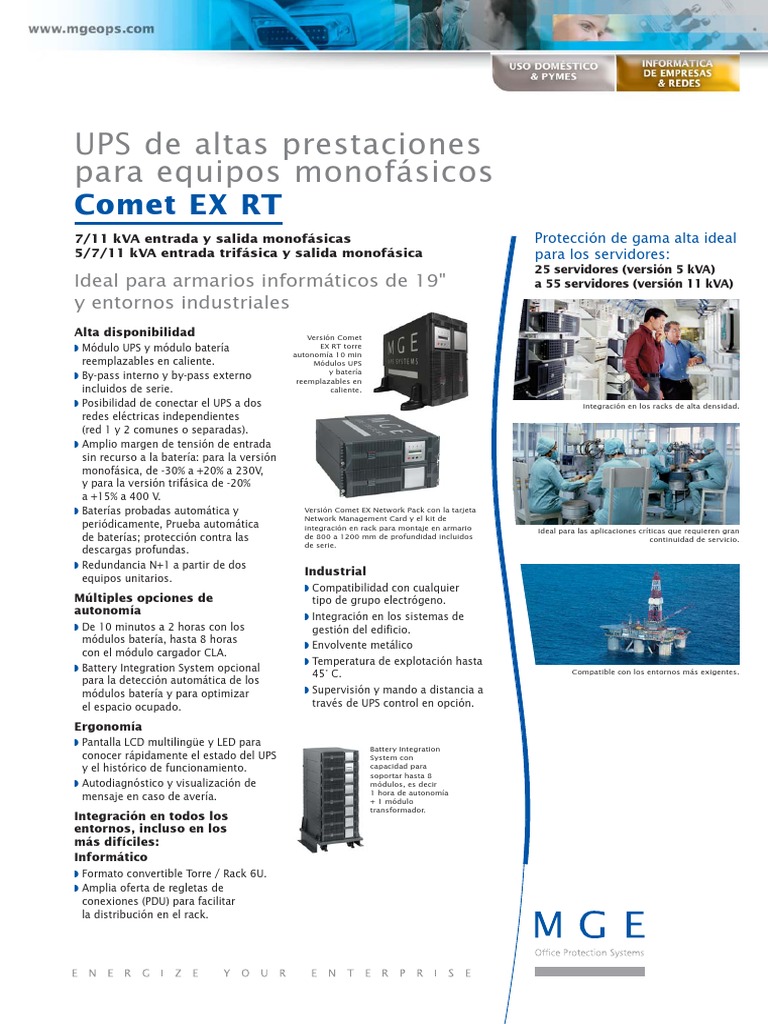 Comet EX RT MGE EATON | PDF | Servidor (Computación) | Cantidades fisicas