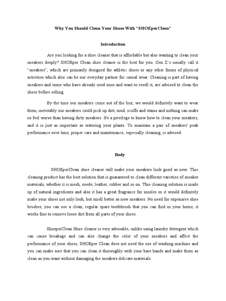 Persuasive Essay | PDF | Sneakers | Shoe