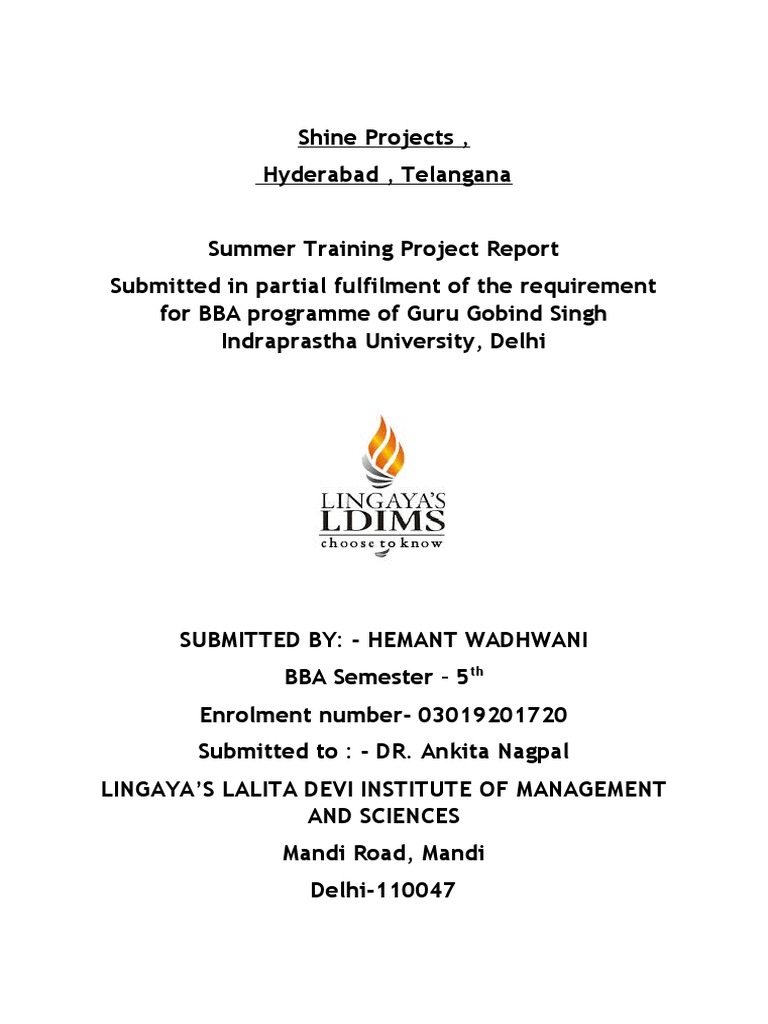 Summer Internship Report | PDF | Recruitment | Human Resource Management