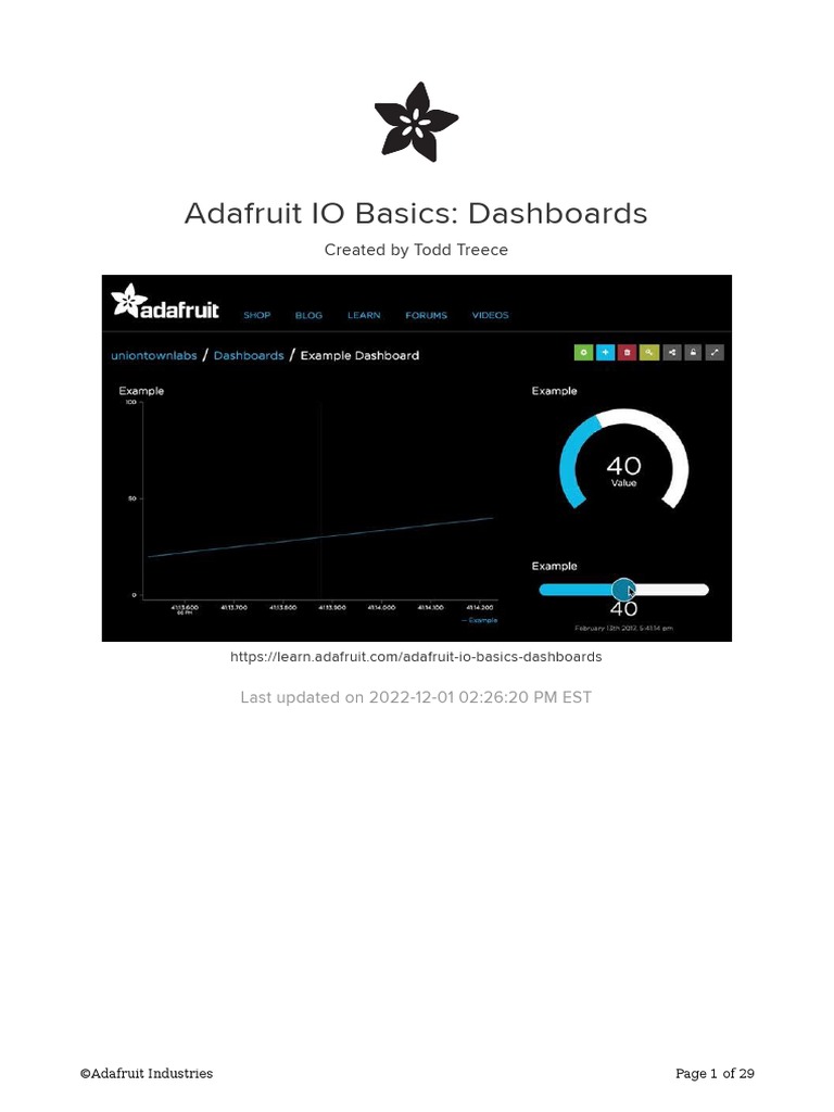 Adafruit IO Dashboard Creation Guide | PDF | Computing | Software