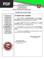 Barangay Endorsement Letter | PDF