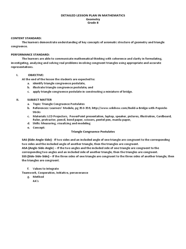 Triangle Congruence Postulate 8 | PDF | Geometry | Elementary Mathematics