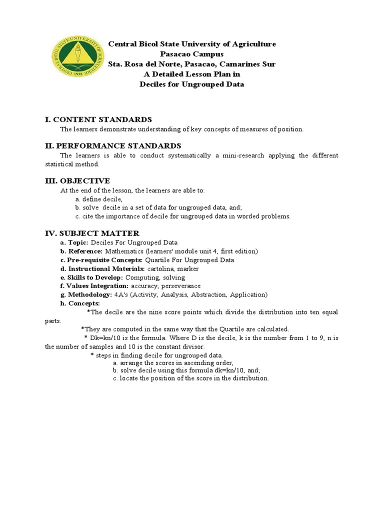 Decile Grade 10 | PDF | Learning | Quartile Decile Grade 10 | PDF | Learning | Quartile