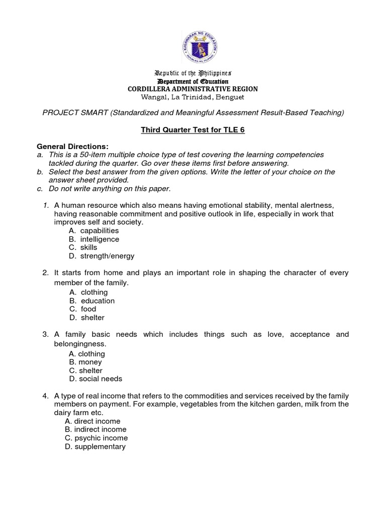 TQ - Q3 - TLE - 6 - Jonalyn Ambrona | PDF | Sewing | Food Preservation