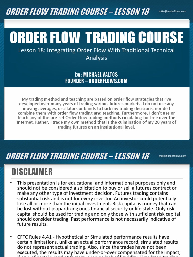 Oftc Lesson 18 Integrating Order Flow With Traditional Technical Analysis Download Free Pdf