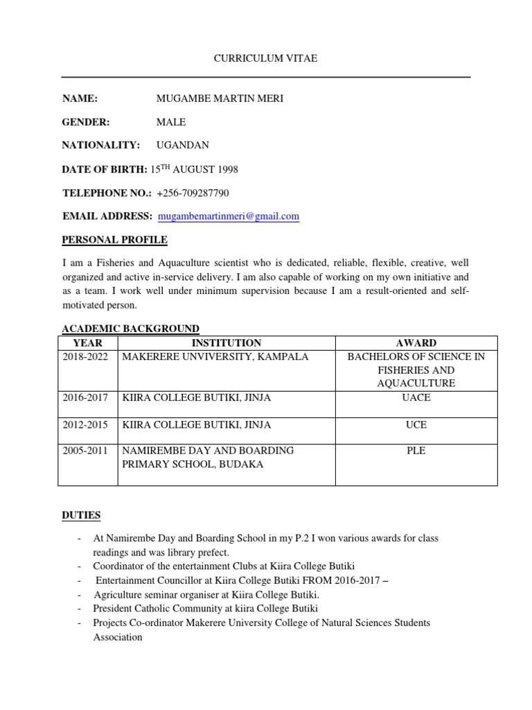 Curriculum Vitae and Academic Credentials | PDF | Aquaculture | Farms