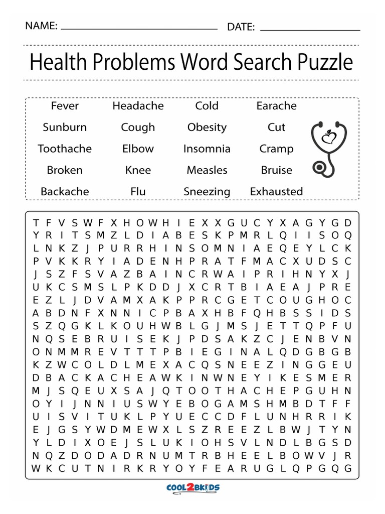 Health Problems Word Search Puzzle | PDF