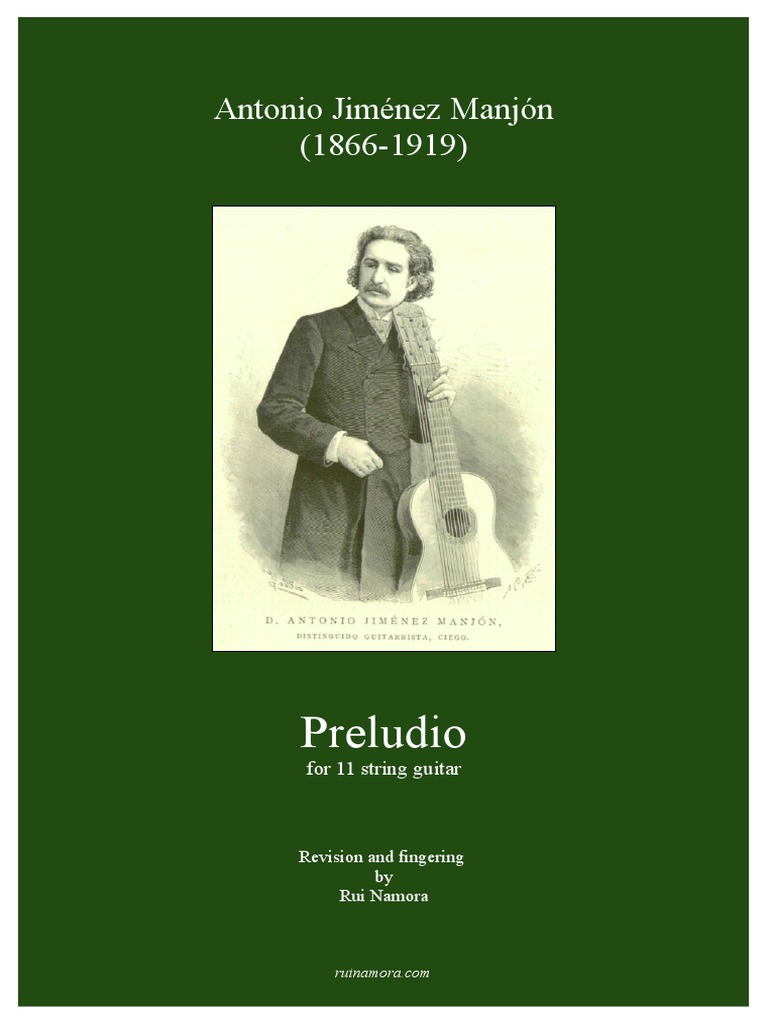 Antonio Jimenez Manjón - Prelude in D For 11 String Guitar (Ed. Rui ...