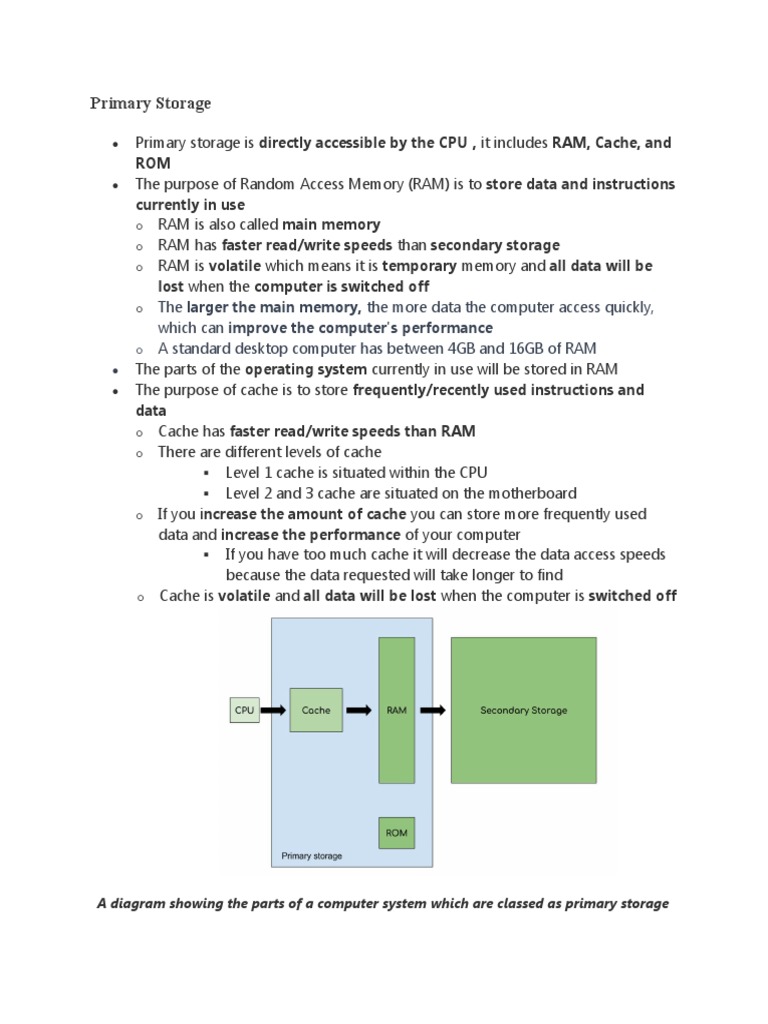 Understanding Primary and Secondary Storage | PDF | Computer Data ...