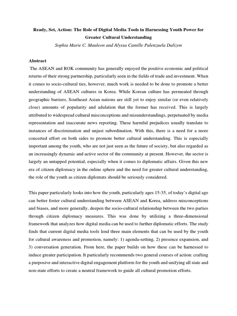 2021 ASEAN Korea Academic Essay Contest | PDF | Social Media | Popular ...