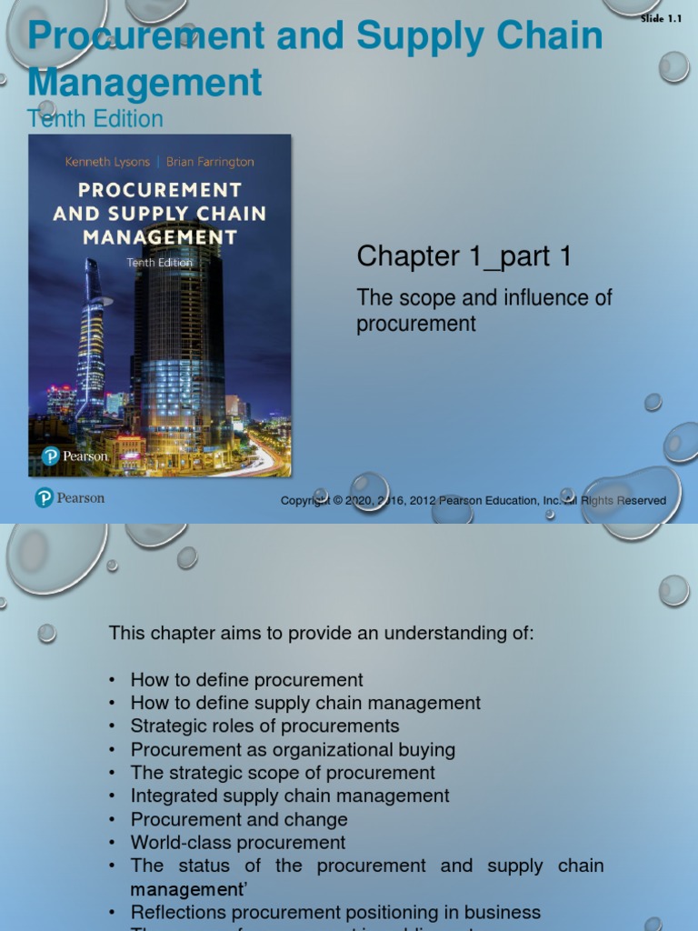 Chapter 1 Part 1 - The Scope of Procurement | Download Free PDF | Procurement | Supply Chain