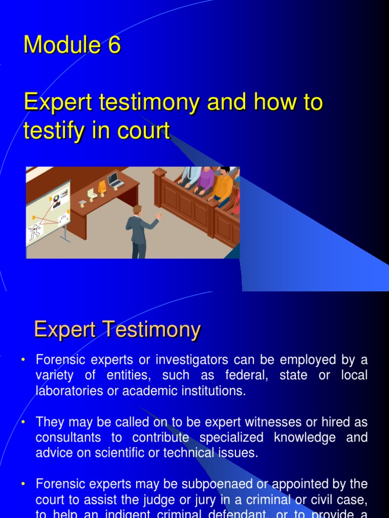 Expert Testimony and How To Testify in Court | PDF | Expert Witness ...