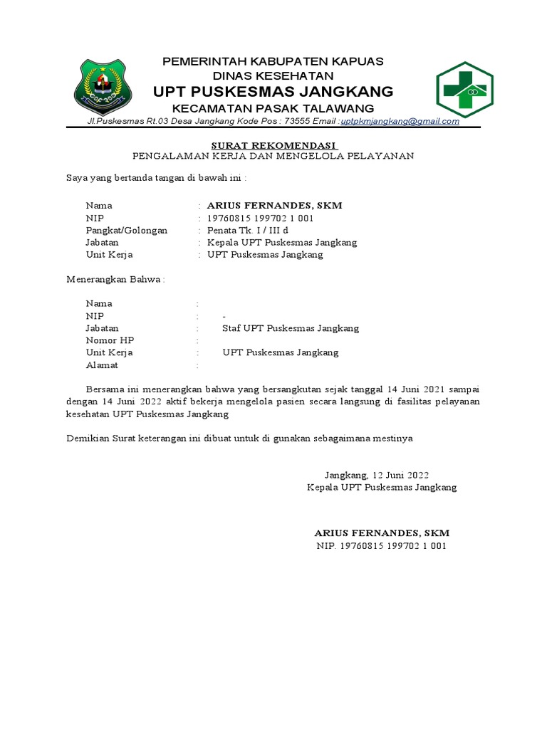 Surat Rekomendasi Dea | PDF