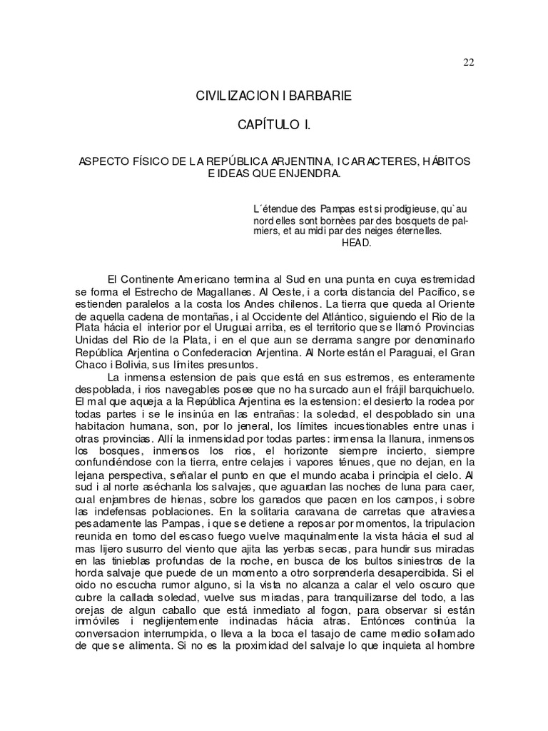 Sarmiento. Facundo. Cap.1 | PDF