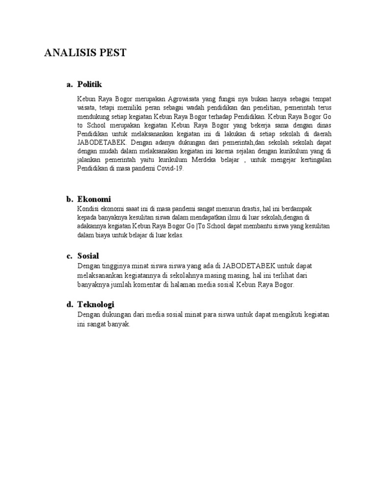 ANALISIS PEST Tugas Jago | PDF