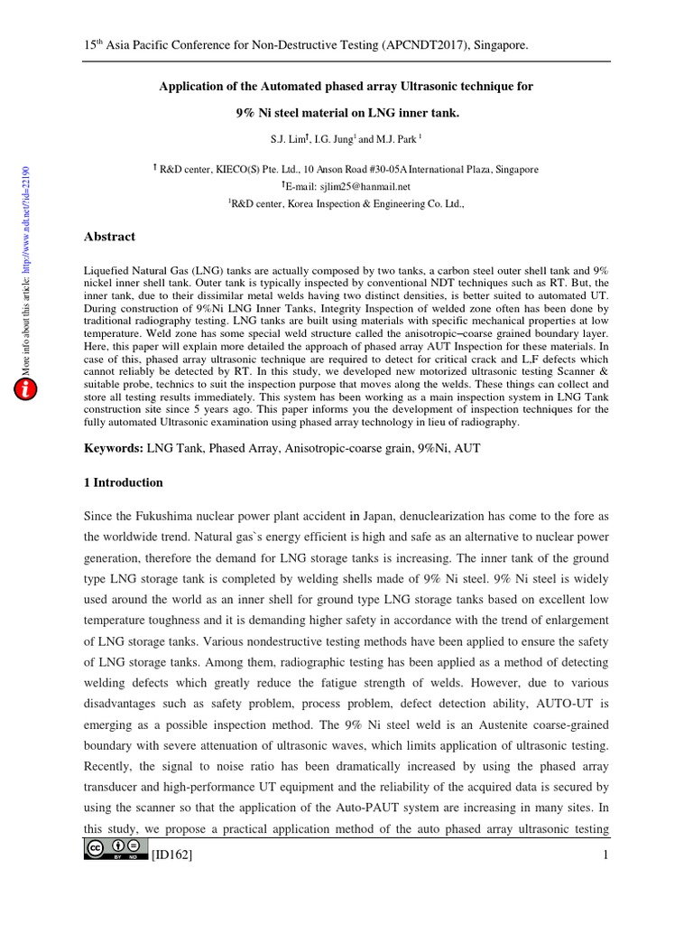 LNG Tank Ultrasonic Inspection | PDF | Nondestructive Testing | Welding