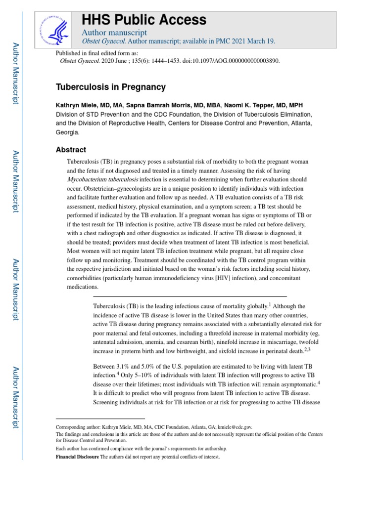 CDC 104329 DS1 | PDF | Tuberculosis | Breastfeeding