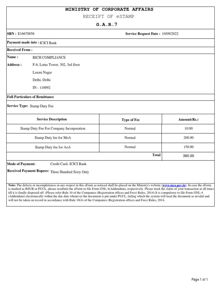 Challan Stamp Duty - Aarchie | PDF