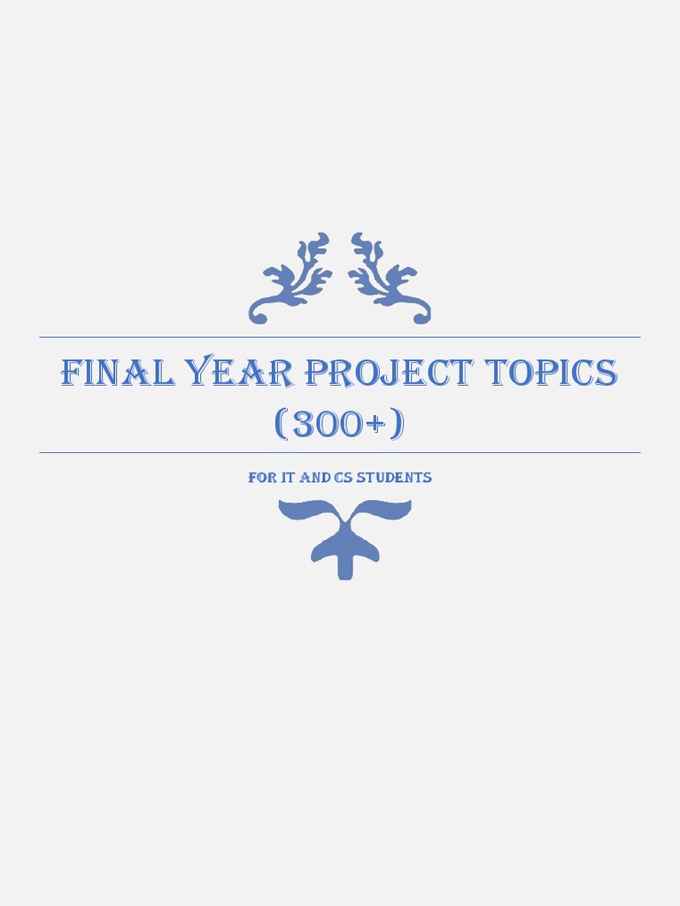 Final Year Project Topics (300+) | PDF | Android (Operating System) | Artificial Intelligence