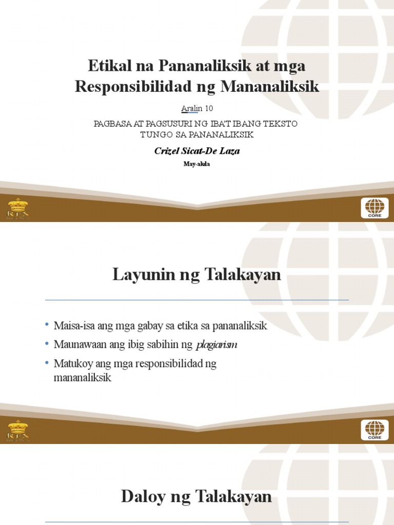 Aralin10 Etikal Na Pananaliksik at Mga Responsibilidad NG Mananaliksik | PDF