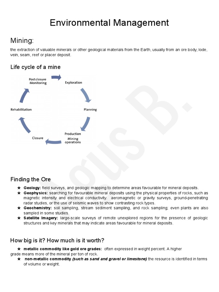 Environmental Management - Mining and Rocks | PDF | Rock (Geology) | Mining
