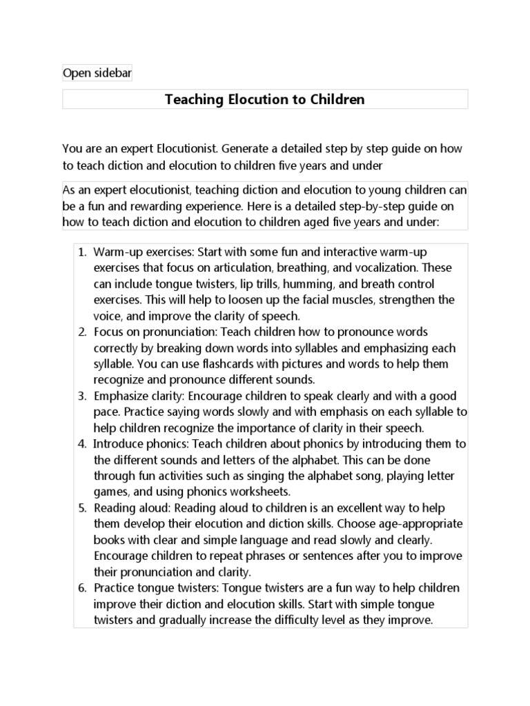 ELOCUTION | PDF | Teachers | Phonics