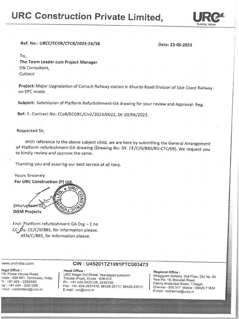 038 Submission of Platform Refurbishment-GA Drawing | PDF