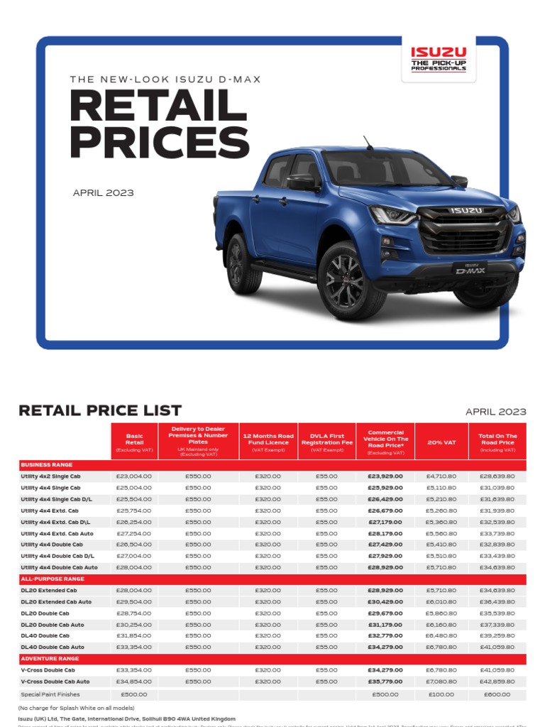 Isu04796 023 My23 Price List - 2 | PDF | Value Added Tax | Contractual Term