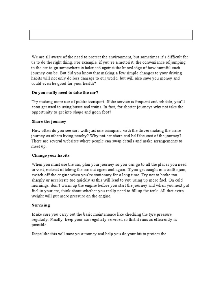 Eco-Friendly Driving Tips to Save Fuel | PDF | Car | Driving