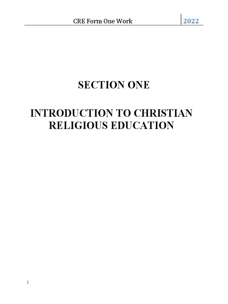 Cre Form One Notes | PDF | Old Testament | Abraham