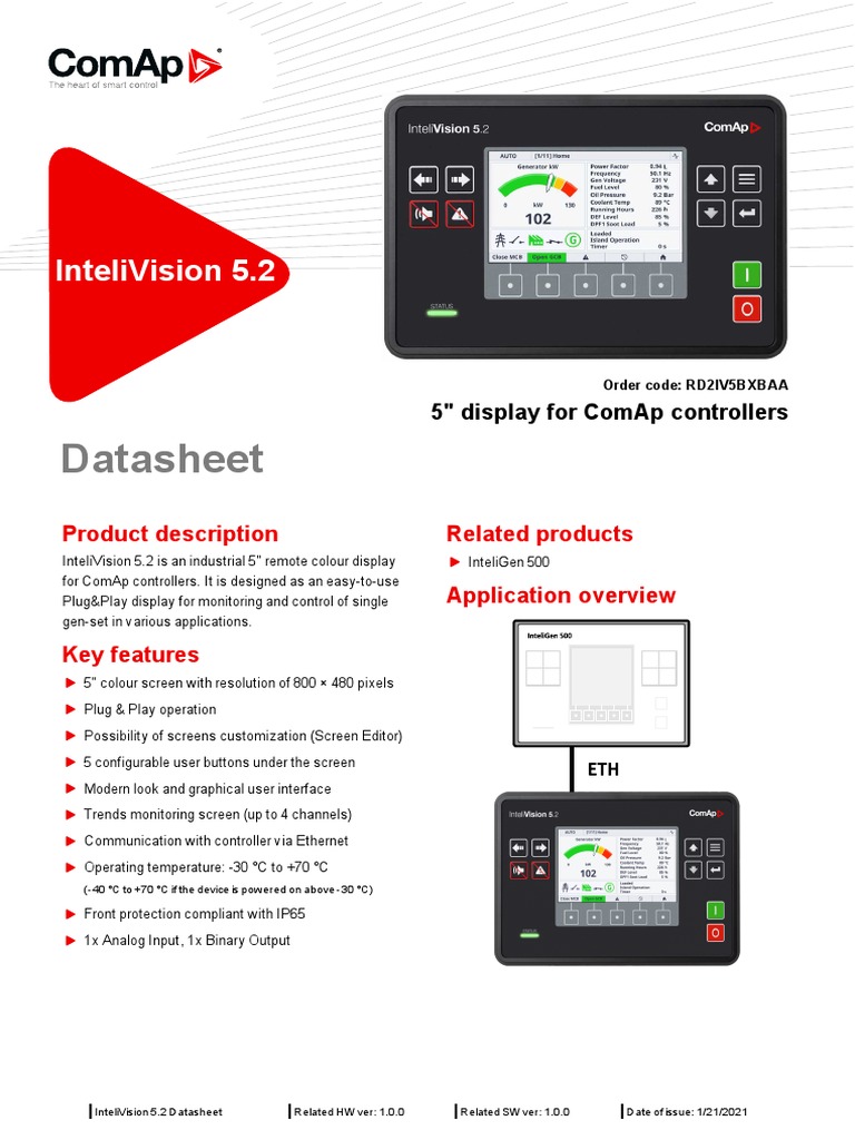 Intelivision 5 2 Datasheet - 1 | PDF | Computer Monitor | Liquid Crystal Display