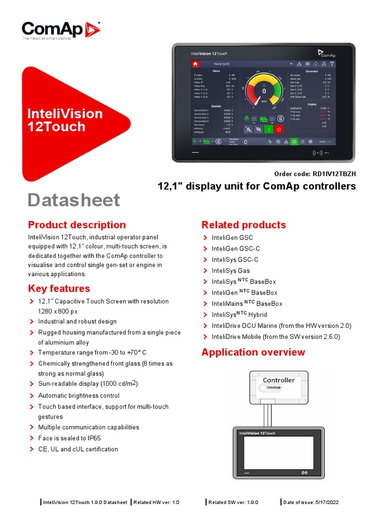 Intelivision 12touch 1.9.0 Datasheet | PDF | Resistor | Liquid Crystal Display
