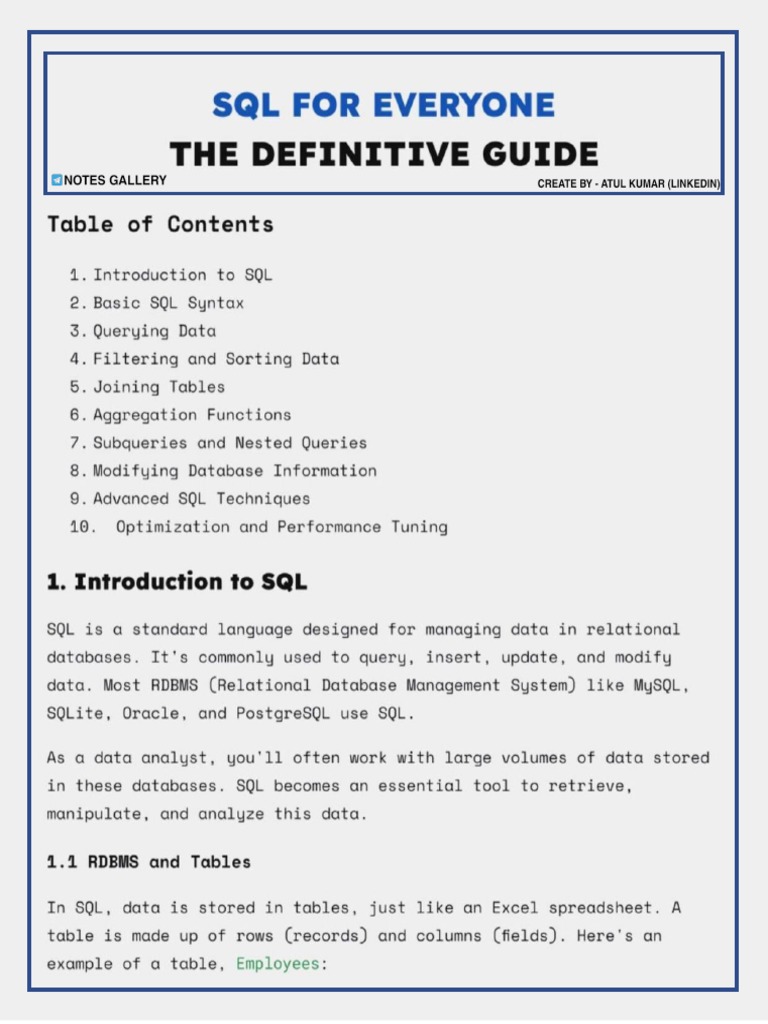 SQL For Everyone (Definitive Guide) | PDF