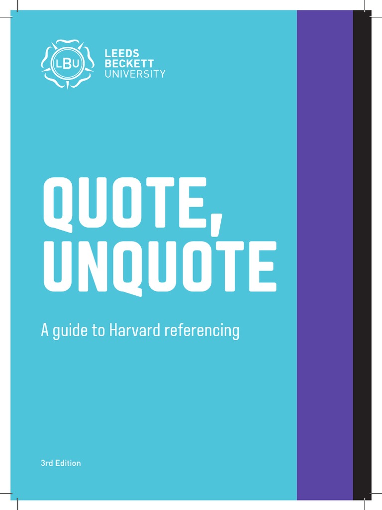 LBU Quote Unquote-A Guide To Harvard Referencing (2019) | PDF ...