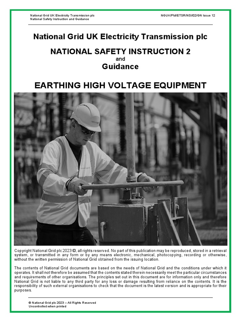 NSI 02 and Guidance - Earthing High Voltage Equipment - Issue 12 ...
