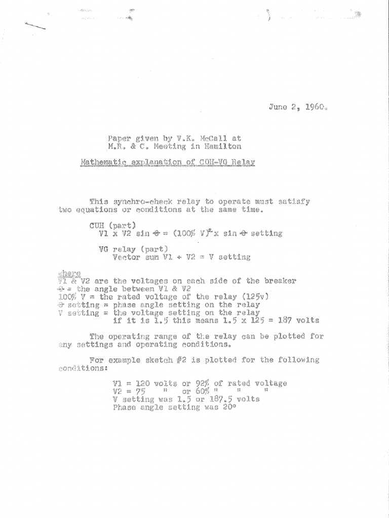 Coh-Vg Cuh90c-Vg - Syncrocheck Relay Brown Boveri Manual | PDF