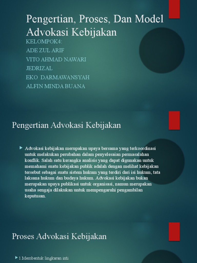 Pengertian, Proses, Dan Model Advokasi Kebijakan | PDF