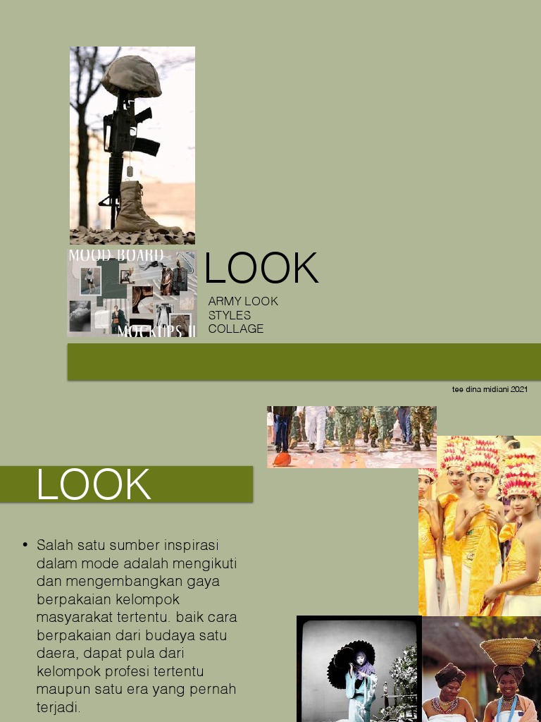 Gaya Fashion Army: Inspirasi dan Kolase | PDF