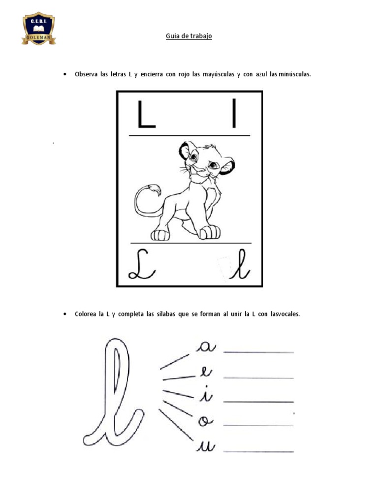 Guia Letra L | PDF