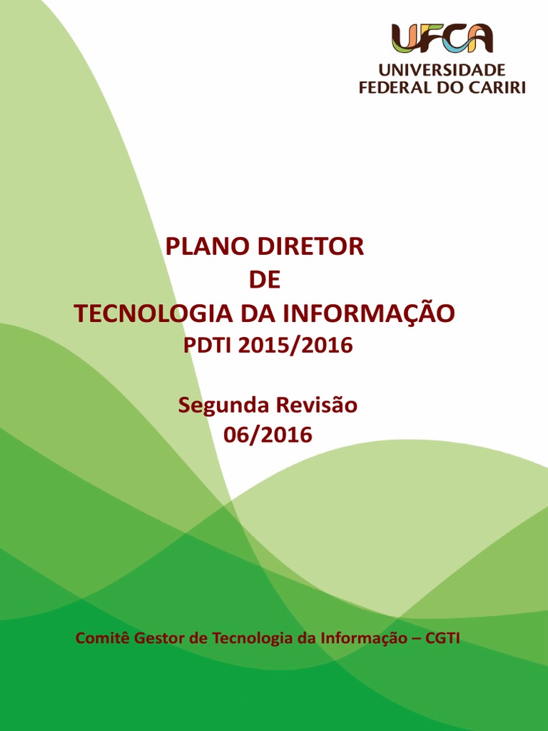 PDTI 2015 2016 2 Revisão 1 | PDF | Tecnologia da Informação | Governança
